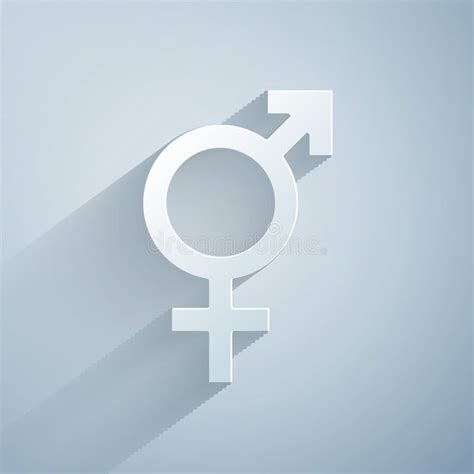 Paper Cut Gender Icon Isolated On Grey Background Symbols Of Men And Women Sex Symbol Paper