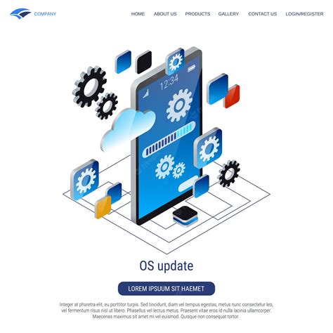 Premium Vector Os Update 3d Isometric Vector Concept Illustration