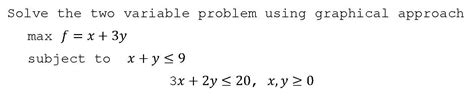 Solved Solve The Two Variable Problem Using Graphical