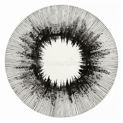 Circular Barcode Image With Vertical Straight Lines On Paper Stock Illustration Illustration