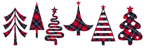 체크 장식 빨간 배경에 장식 크리스마스 트리 스티커 자석 잘라 장식으로 전환 그림 엽서 장식 요소로 사용할 수 있습니다 0명에 대한 스톡 벡터 아트 및 기타 이미지 Istock