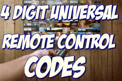 4 Digit Universal Remote Control Codes For New Tvs 2021