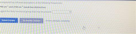 Solved Compound Has Infrared Absorptions At The Following