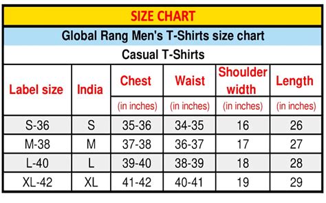 Mens Clothing Sizes Chart At Dorothy Ledford Blog