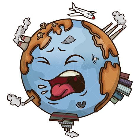 Earth Cartoon Pollution Earth Oil Pollution Vector And Photo Free