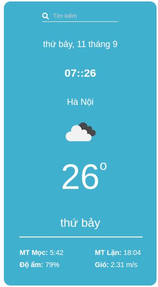 Làm ứng Dụng Xem Thời Tiết Với Vuejs Cùng Api Có Sẵn