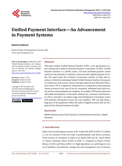 PDF Unified Payment InterfaceAn Advancement In Payment Systems