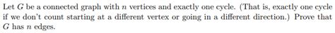 solved let g be a connected graph with n vertices and