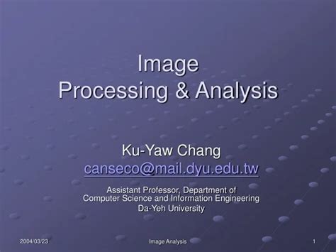 Ppt Image Processing And Analysis Overview Powerpoint Presentation