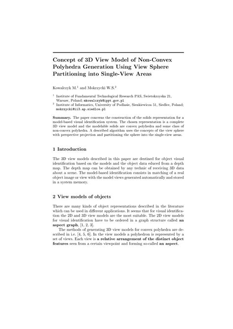 Pdf Concept Of 3d View Model Of Non Convex Polyhedra Generation Using View Sphere Partitioning
