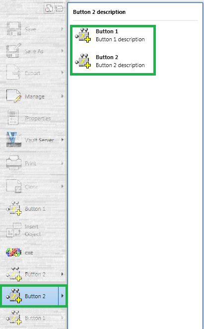 Inventor Net Ribbon Application Menu File Browser Controls Splitbutton