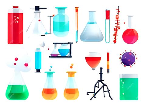 Premium Vector Isolated Colorful Science Objects And Icons Vector Set
