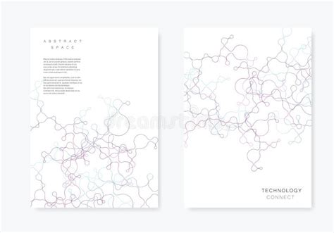 Abstract Geometric Brochure Background With Connected Lines And Dots