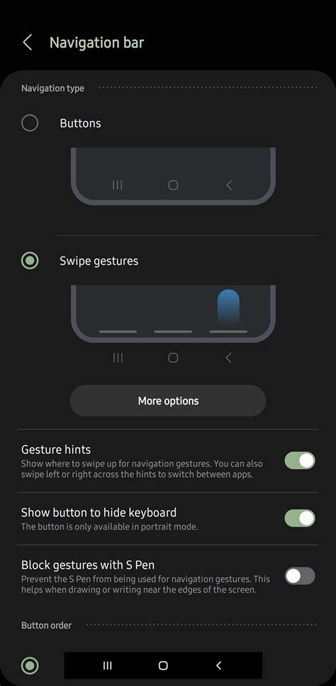 solved swipe gestures hiding nav bar is back samsung community 2793210