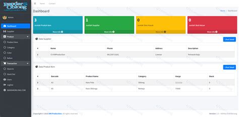 Sistem Informasi Stok Gudang Berbasis Web Codeigniter