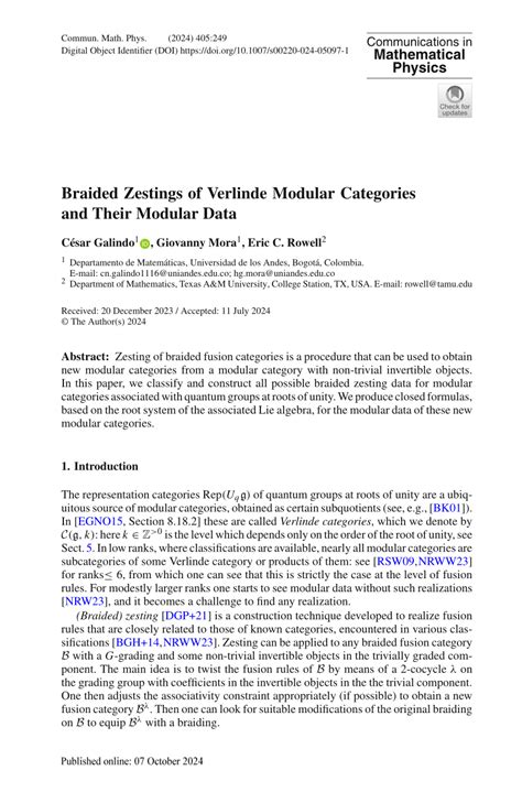 Pdf Braided Zestings Of Verlinde Modular Categories And Their Modular Data