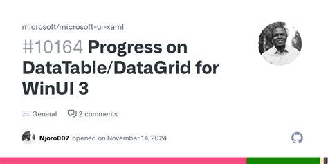 Progress On Datatable Datagrid For Winui 3 · Microsoft Microsoft Ui
