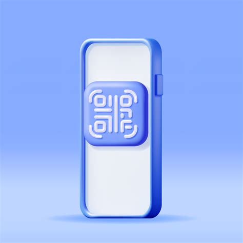 3d Qr Code Icon On Smartphone Render Modern Qr Code Symbol Concept Of Online Shopping