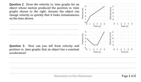 Solved Question Draw The Velocity Vs Time Graphs For Chegg