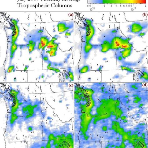 Average Tropospheric No 2 Columns Are Shown For The Month Of January Download Scientific