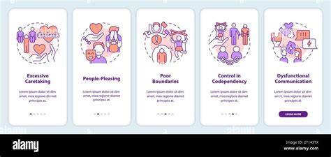 Walkthrough Codependent Relationship With Linear Icons Stock Vector Image And Art Alamy