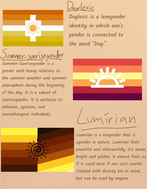 Some Sun And Day Related Genders Rxenogendersandmore
