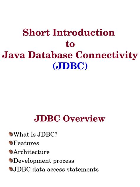 Jdbcshortintrolecture Pdf Databases Sql