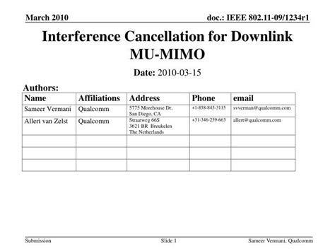 PPT Interference Cancellation For Downlink MU MIMO PowerPoint Presentation ID