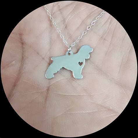 Cocker Spaniel Necklace Engraving Pendant Sterling Silver Charm