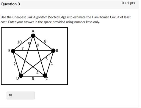 Solved Use The Cheapest Link Algorithm Sorted Edges To