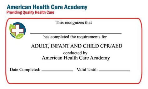 Free Cpr Certification Card First Aid Course Certificate With Cpr Card