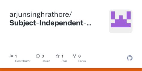 Github Arjunsinghrathoresubject Independent Emotion Recognition