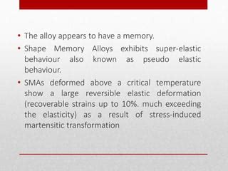 Seminar On Shape Memory Alloys PPT