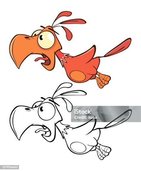 당신을 위해 귀여운 만화 캐릭터 새의 벡터 일러스트 와 컴퓨터 게임 색칠 공부 갈고리 발톱에 대한 스톡 벡터 아트 및 기타 이미지 갈고리 발톱 거위 새 귀여운