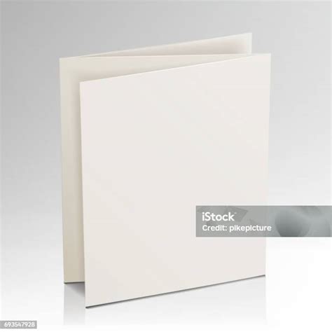 빈 폴더 브로셔 화이트 벡터 3d 이랑입니다 현실적인 종이 소책자 빈 종이 이랑 그림 전단지에 대한 스톡 벡터 아트 및 기타