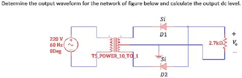 Solved Topic Is Diode In Ac Circuit Determine The Output Waveform For