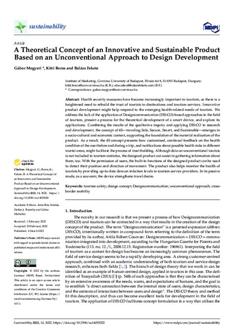 Pdf A Theoretical Concept Of An Innovative And Sustainable Product Based On An Unconventional