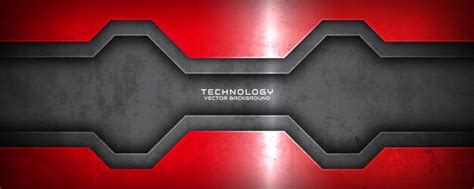 Premium Vector 3d Red Black Techno Abstract Background Overlap Layer