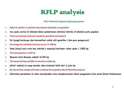 PPT RFLP Analysis PowerPoint Presentation Free Download ID 4796932