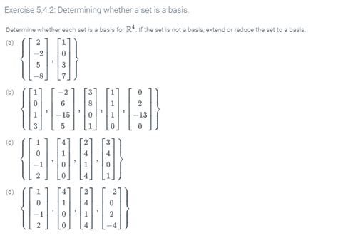 solved exercise 5 4 2 determining whether a set is a basis