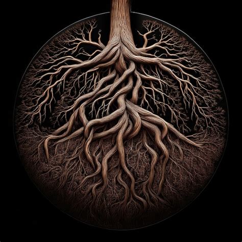 A Picture Of A Tree With The Roots Exposed Premium AI Generated Image