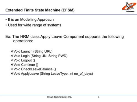 extended finite state machine efsm pptx