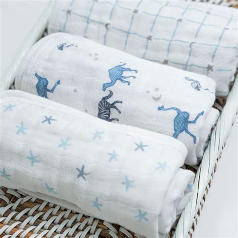 Boutique Cotton Muslin Washcloths 3 Pack Aden Anais