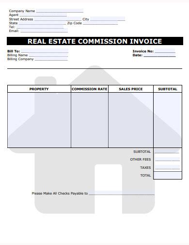 9 Real Estate Commission Invoice Templates In Pdf Doc