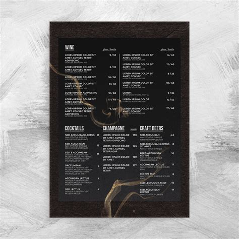 Beverage Menu Template [psd] Brandpacks