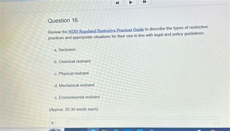 Question 16 Review The NDIS Regulated StudyX