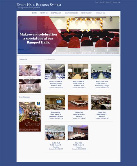 event hall booking system project using java jsp and mysql