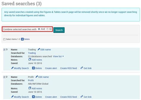 combining searches saved in your my research account