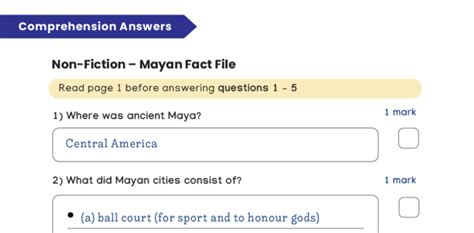 Year 6 Non Fiction Reading Comprehension Worksheets With Key Stage 2 Content Domain Coverage