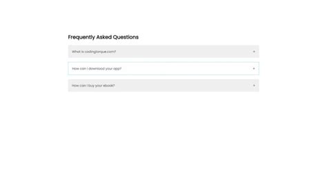 Faq Page Using Html Css And Javascript Coding Torque Coding Torque